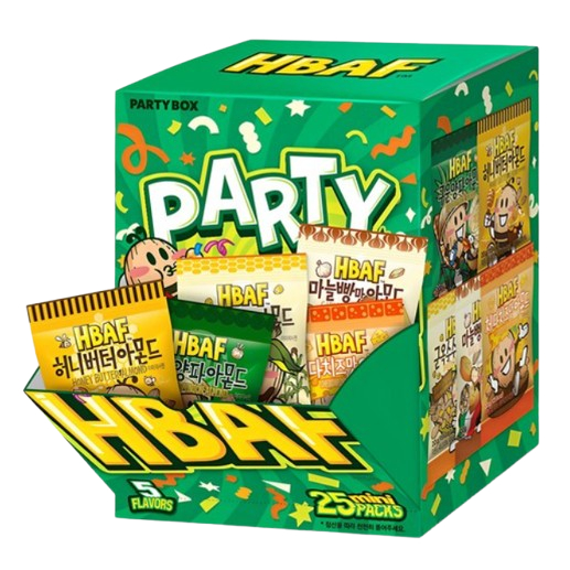 HBAF Party pack 500g Almond/5flavor mini pack 20gx25packs/ Gift pack /Honeybutter/Rosted Onion ...