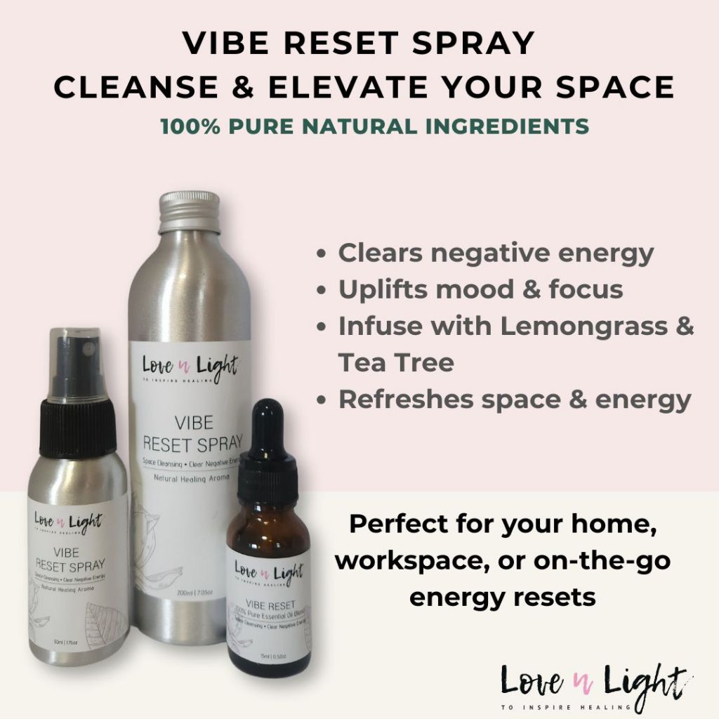 100% Natural Vibe Reset Spray / Clears low or negative energy ...