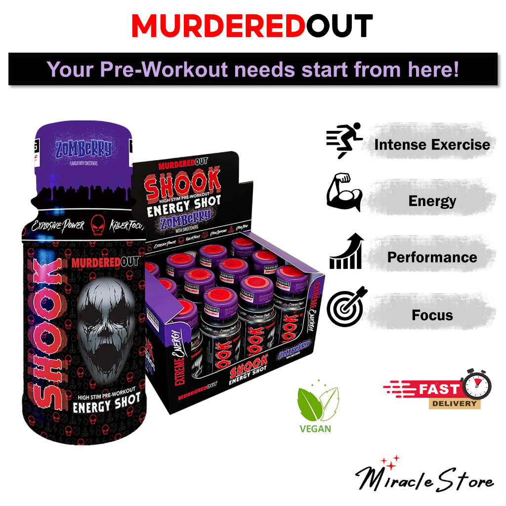 Murdered Out Shook Pre-Workout Energy Shot 60ml | Shopee Singapore