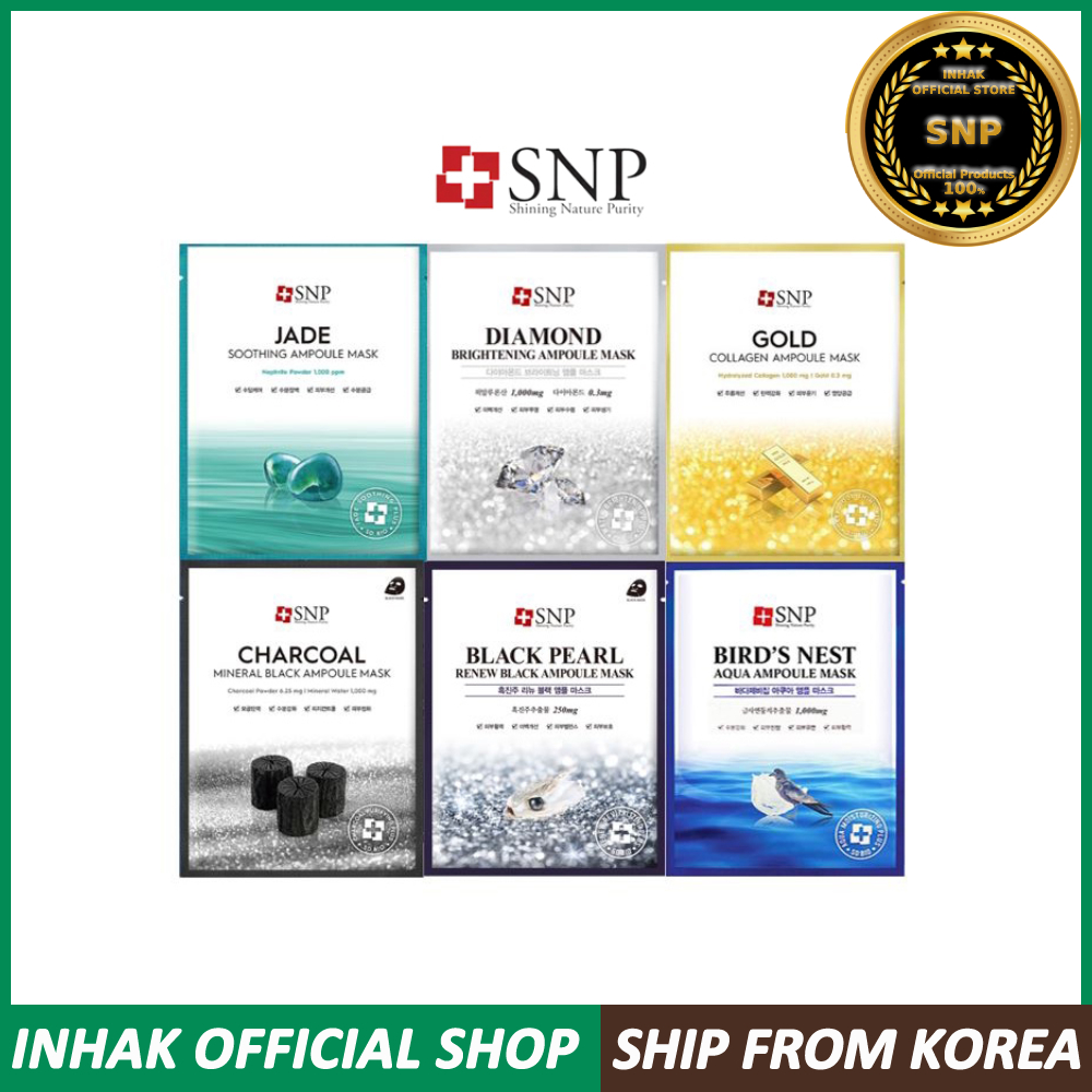 SNP Ampoule Masksheet 25ml x 10sheets (Gold Collagen | Bird's Nest Aqua ...