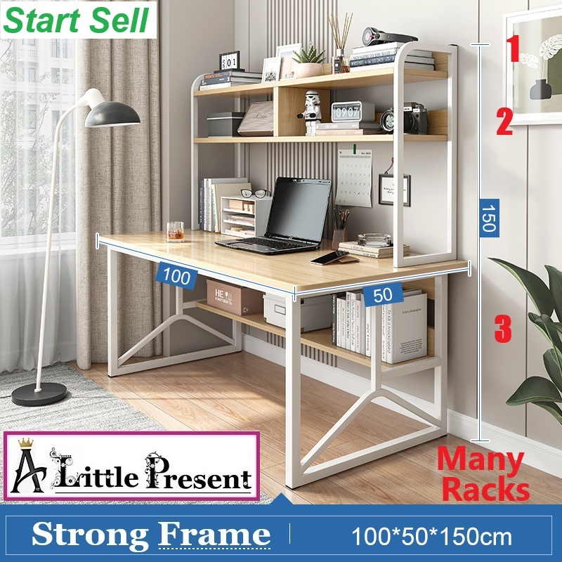 Kids Study Table, Young Study Table, Big Student Table with Many Racks ...