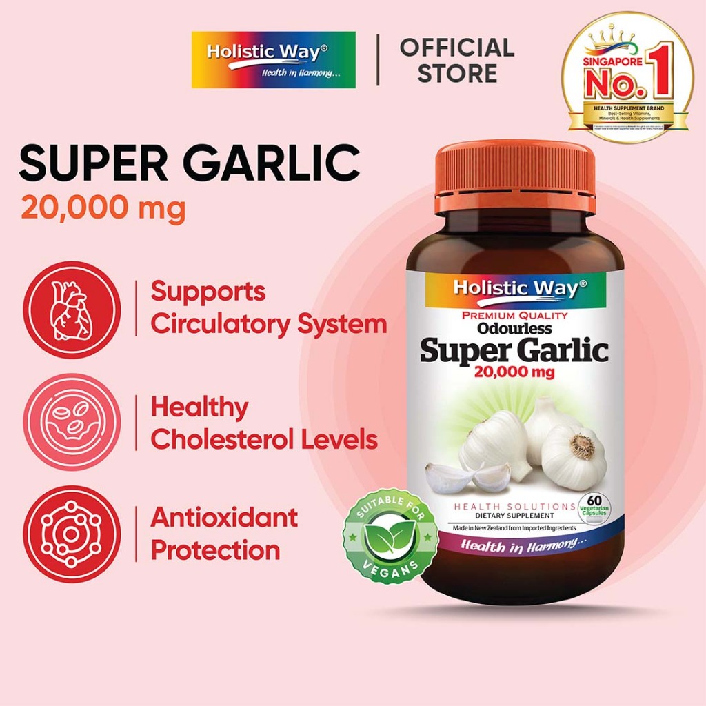 Holistic Way Premium Quality Odourless Super Garlic - Vegan (60 ...