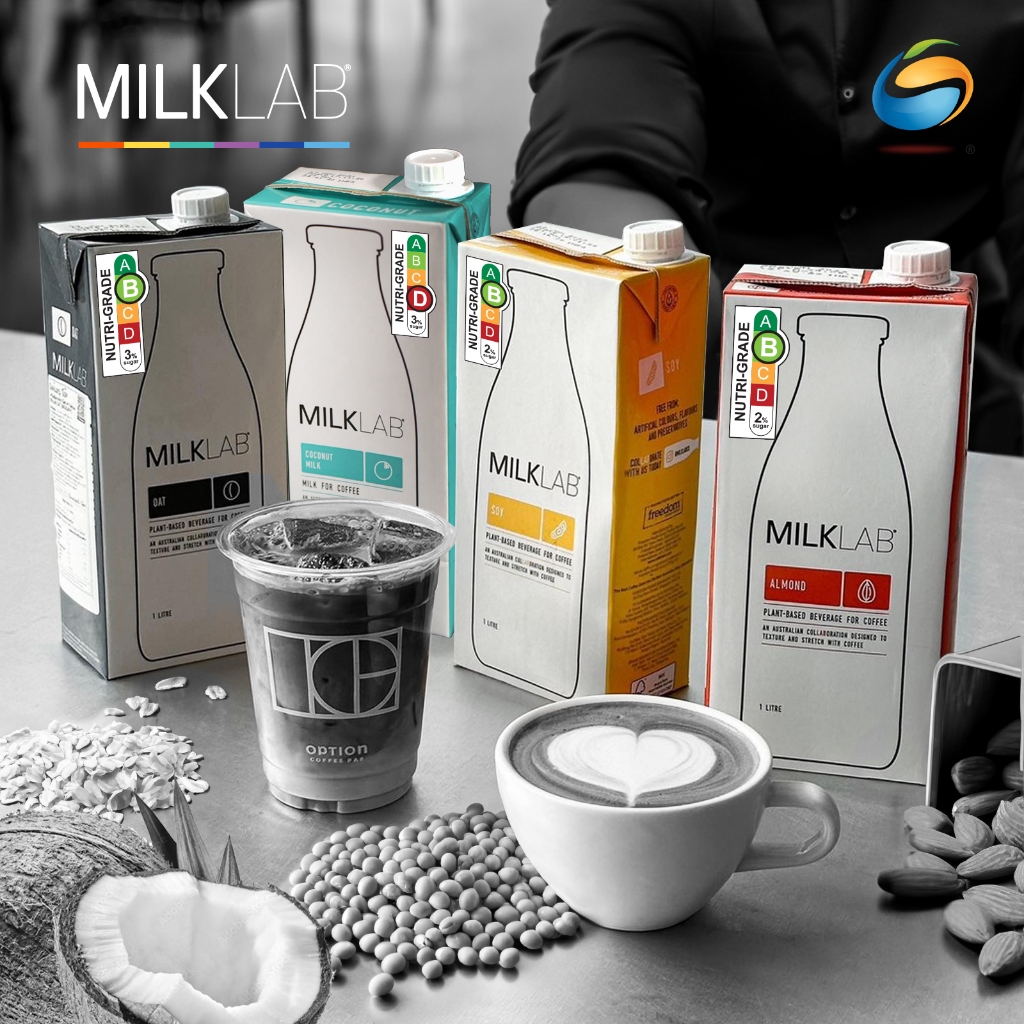 MILKLAB UHT Barista Milk for Coffee 1L X 8 (Almond Milk, Oat Milk, Soy ...