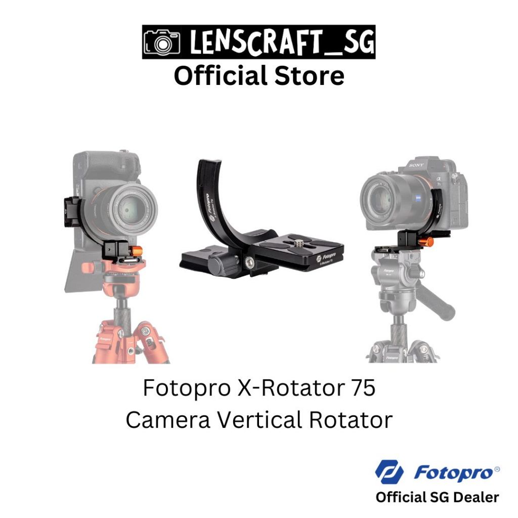 Fotopro X-Rotator 75 Camera Vertical Rotator [Grey / Orange Knob ...