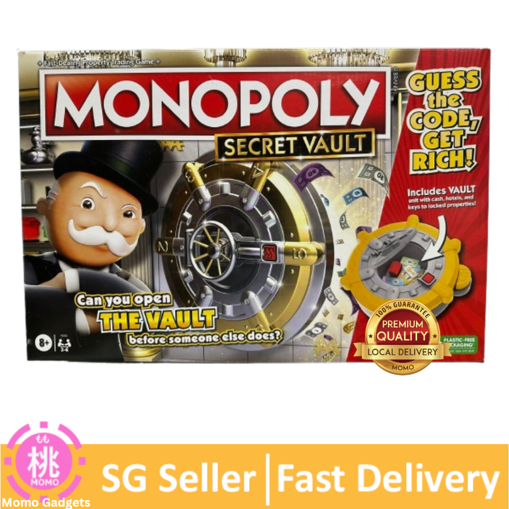 MONOPOLY Secret Vault Board Game for Kids Ages 8 and Up, Family Board ...
