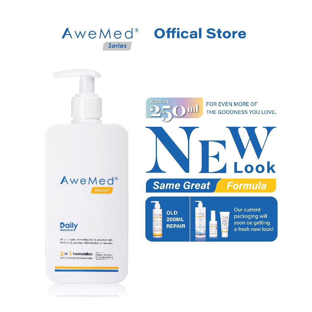 AweMed® Repair+ Daily Moisturiser 250ml [NEW Look with extra 50ml ...