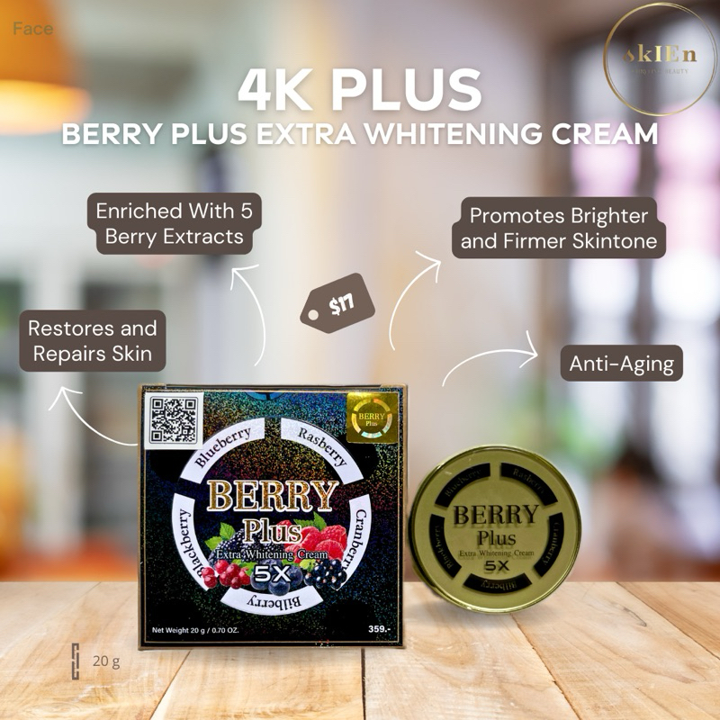 4K BERRY PLUS 5x EXTRA WHITENING NIGHT CREAM | Shopee Singapore