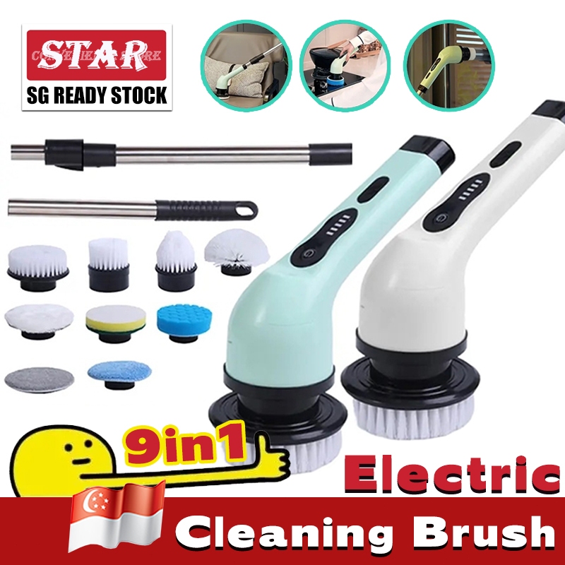 ⭐🇸🇬 READY STOCK 9in1 Portable Electric Cleaning Brush Set Kit ...