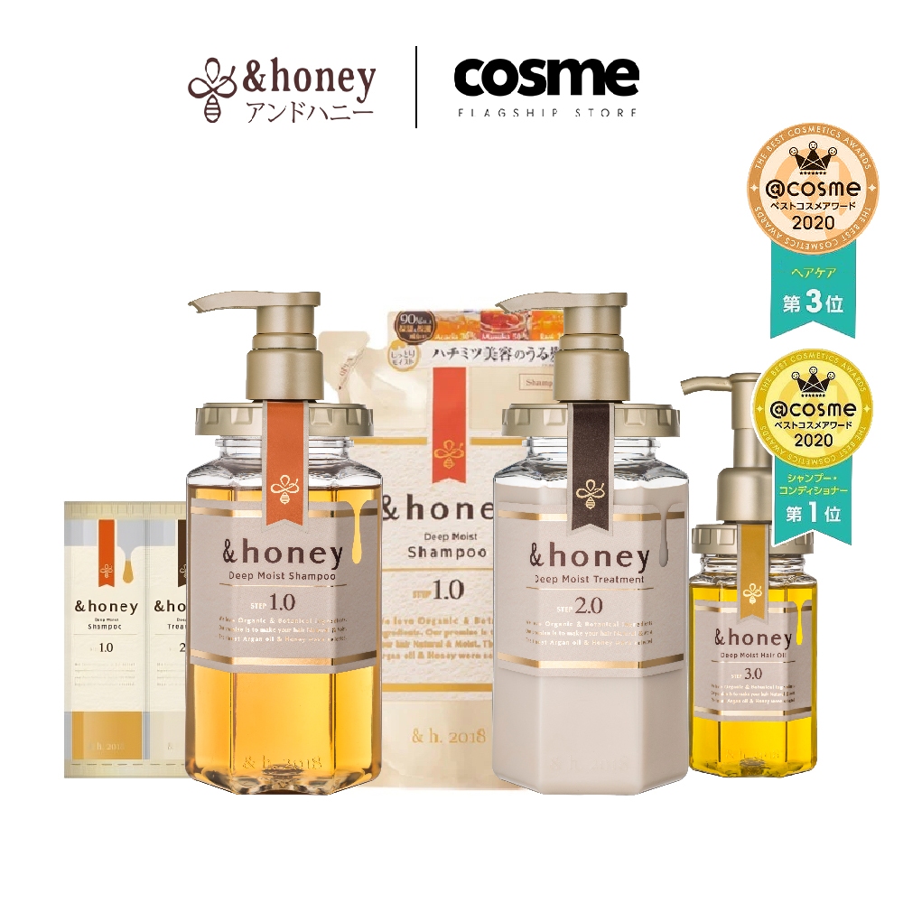 &honey Deep Moist Repair Shampoo/Treatment/Hair Oil (Sachet / Sachetsx2 / 440ml / 445g/ Refill ...