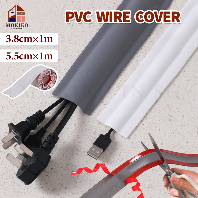 【SG】Wire Cover PVC Wall Cord Hider 1M Cable Concealer Floor Cable Cover ...