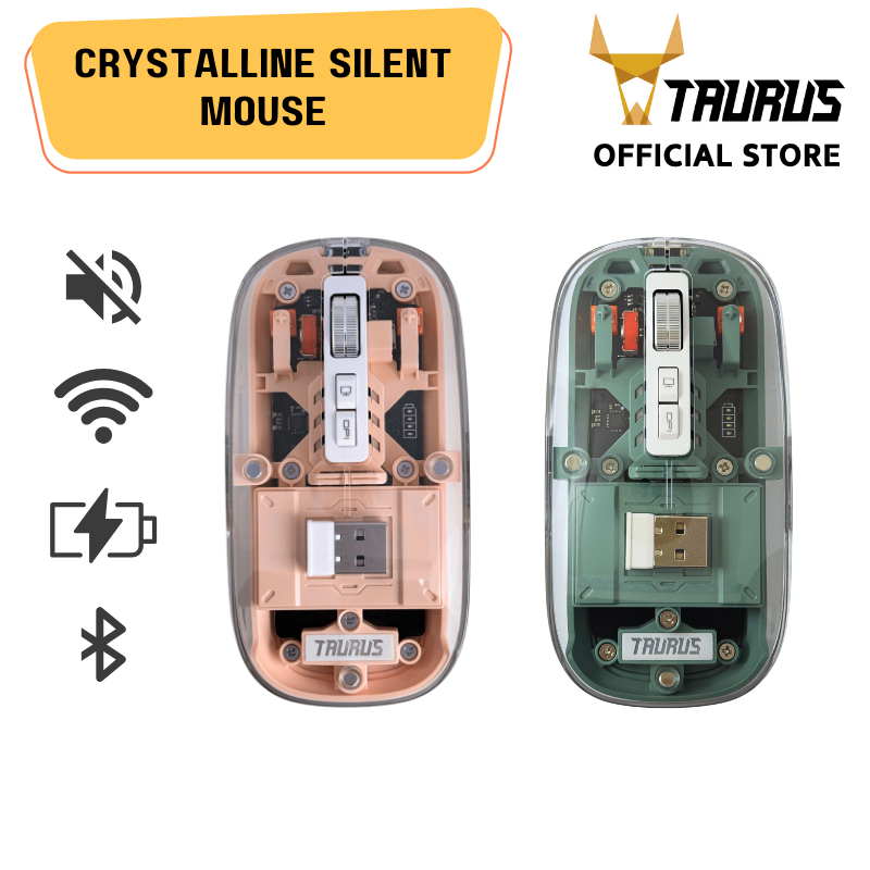 TAURUS Crystalline Magnetic Wireless Mouse (Silent & Rechargeable ...