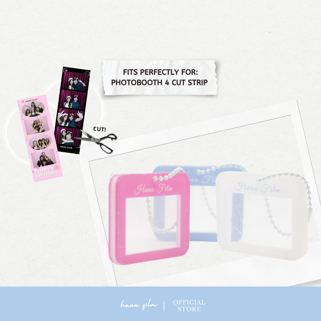 Hana Film Photobooth 4 Cut Strip Film Keychain Keyring Holder (Fits all ...
