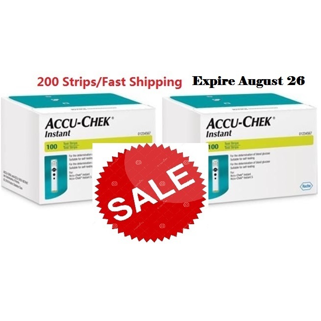 Accu Chek Instant Blood glucose Test Strips 200s/EXPIRY DATE: August ...
