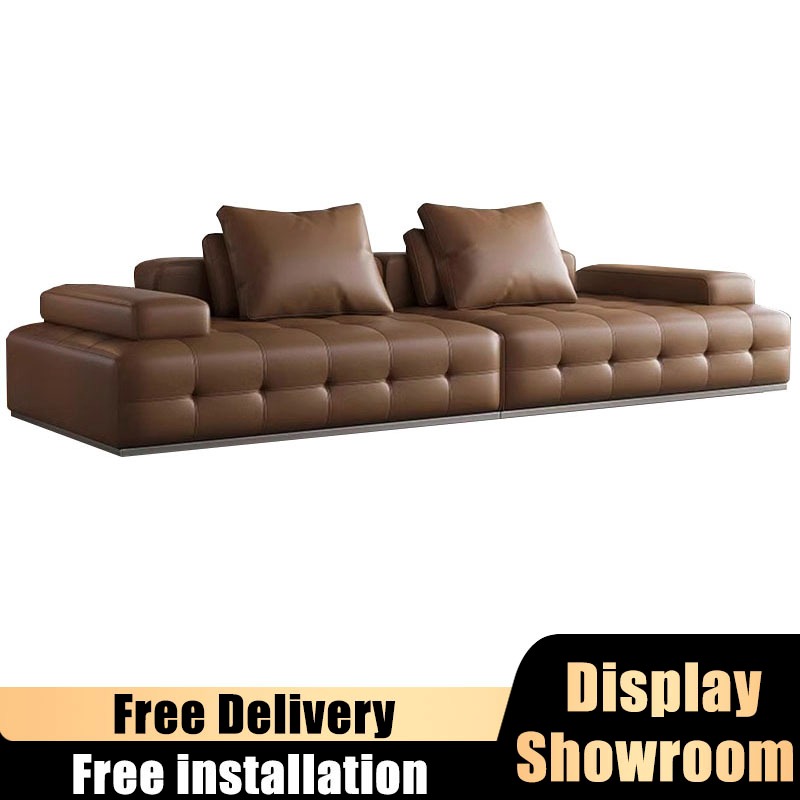 Genuine Leather Sofa（FREE DELIVERY&INSTALL)Type Lawrence sofa Italian Minimalist Living Room ...