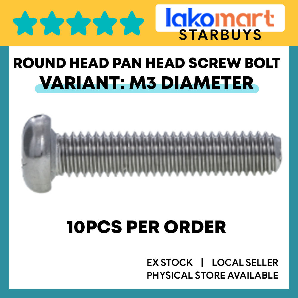 M3 Diameter Stainless Steel Plus/ Cross/ Philips Head Round Head Pan ...