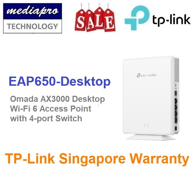 TP-LINK EAP650-Desktop Omada AX3000 Desktop Wi-Fi 6 Access Point with 4 ...