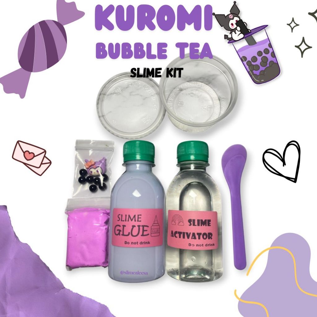Kuromi Bubble Tea Slime Kit 150ml- Toys | Shopee Singapore