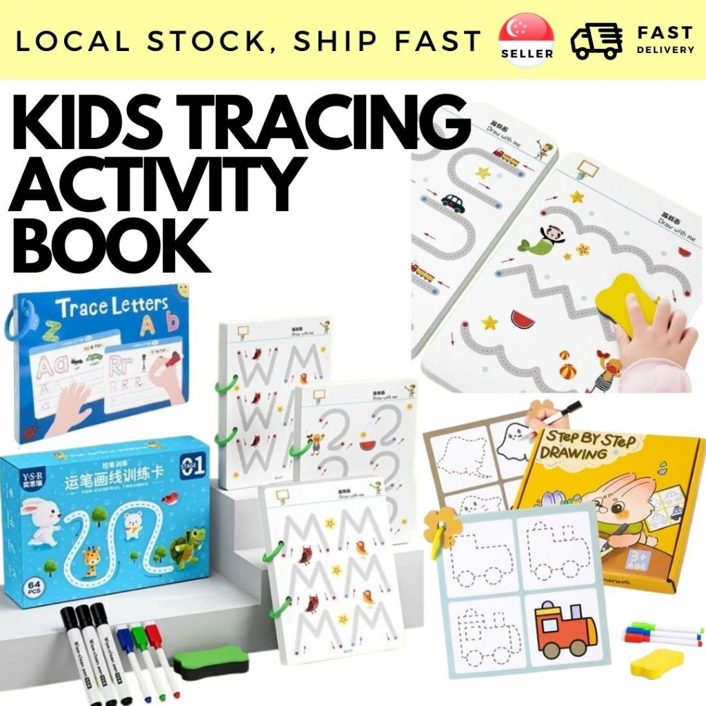 🇸🇬 Local Stock🇸🇬 Kids Pen Control Drawing Tracing Wipe Clean ...