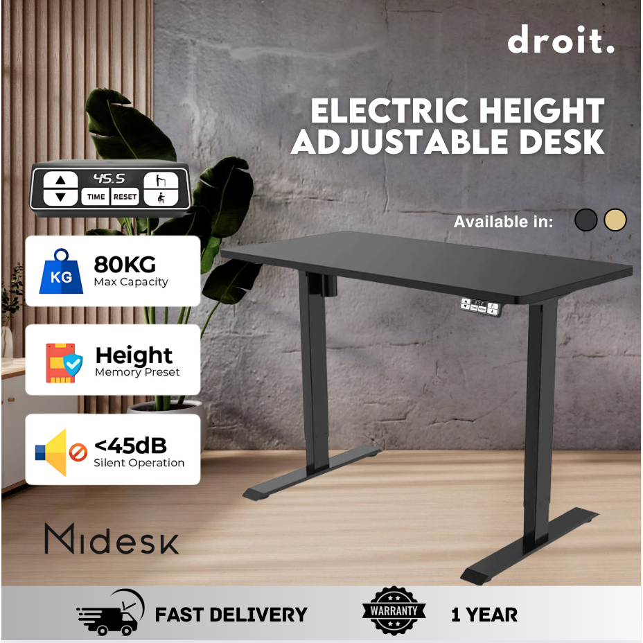 MiDesk Electric Height Adjustable Desk | 110x60CM Ergonomic Smart Table ...