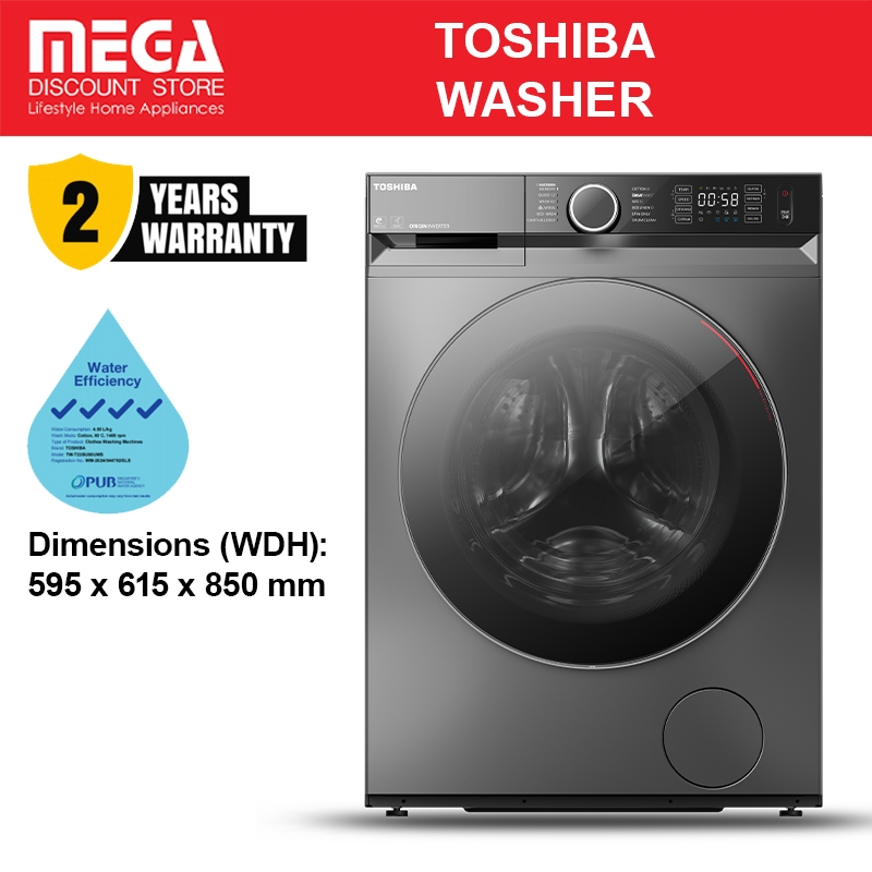 TOSHIBA TW-T23BU95UWS(SK) 8.5KG / TW-T23BU105UWS(SK) 9.5KG FRONT LOAD WASHER | 4 Ticks | Shopee ...