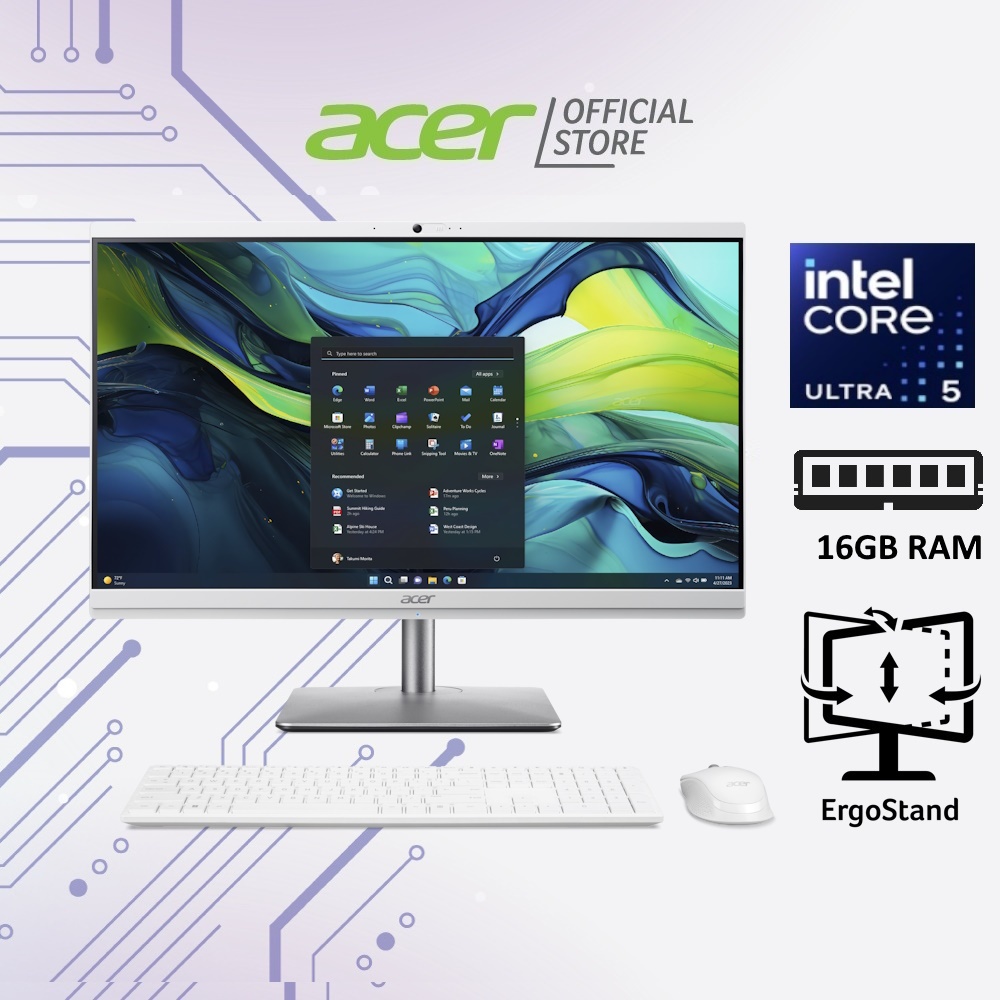 [NEW Model] [Intel Core Ultra 5] Acer Aspire C24-195ES (CU516512) 23.8" IPS FHD AIO Desktop ...