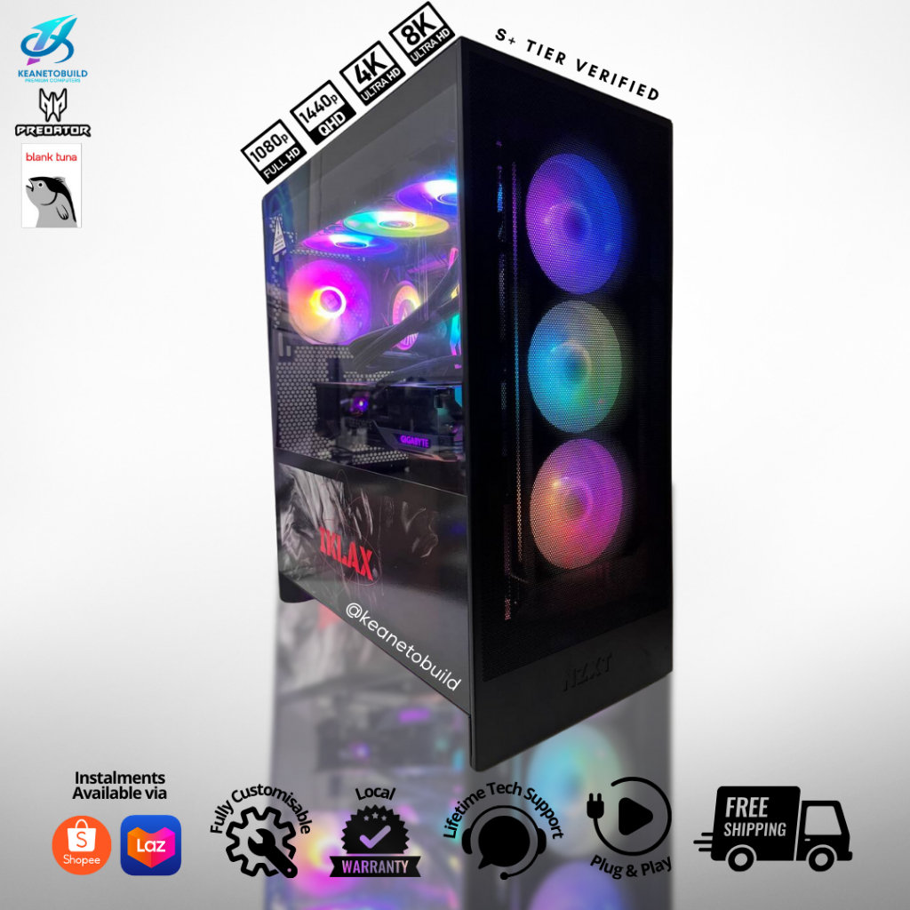Custom Gaming PC Desktop Computer - AMD Ryzen 7 7800X3D + RTX 4080S 4080 SUPER 16GB - Black ...