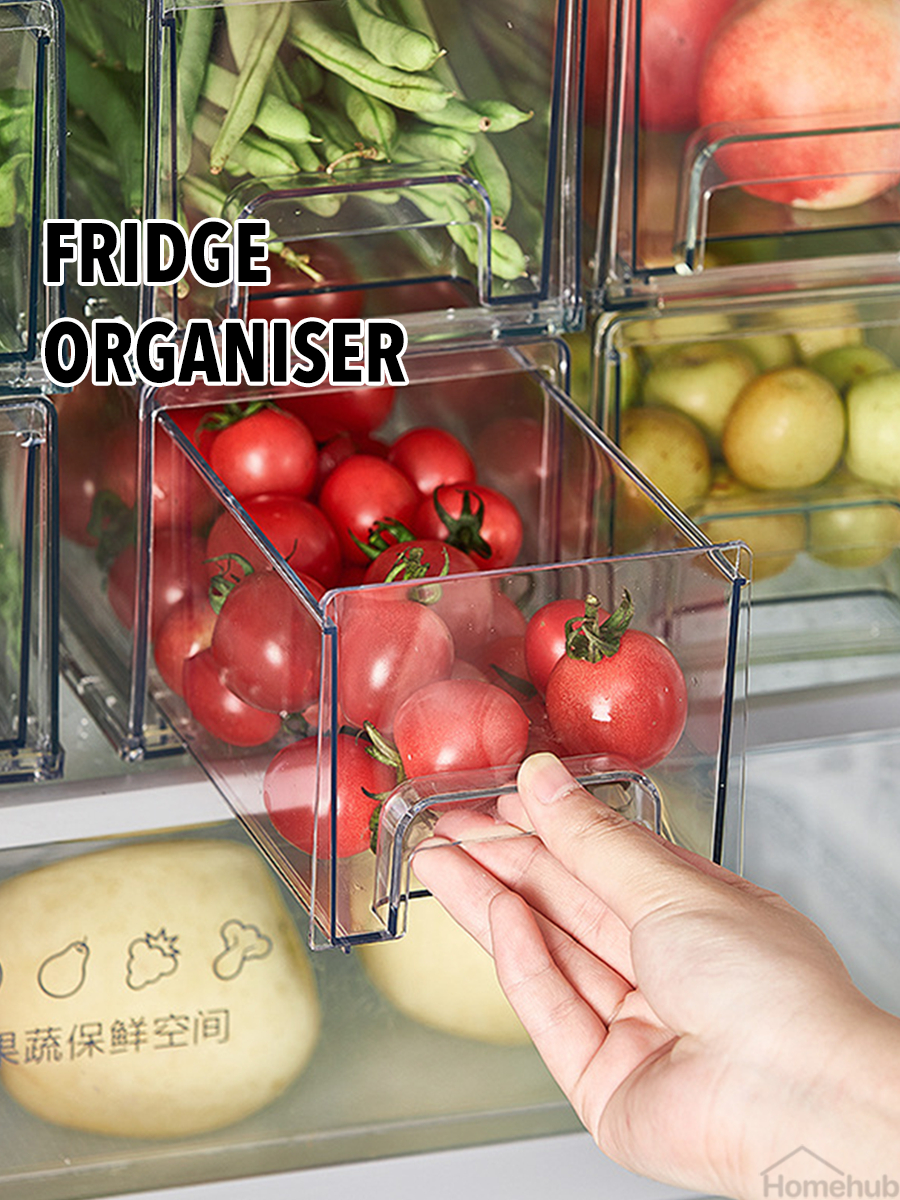 Homehub Fridge Organizer Acrylic Drawer Storage Freezer Refrigerator ...
