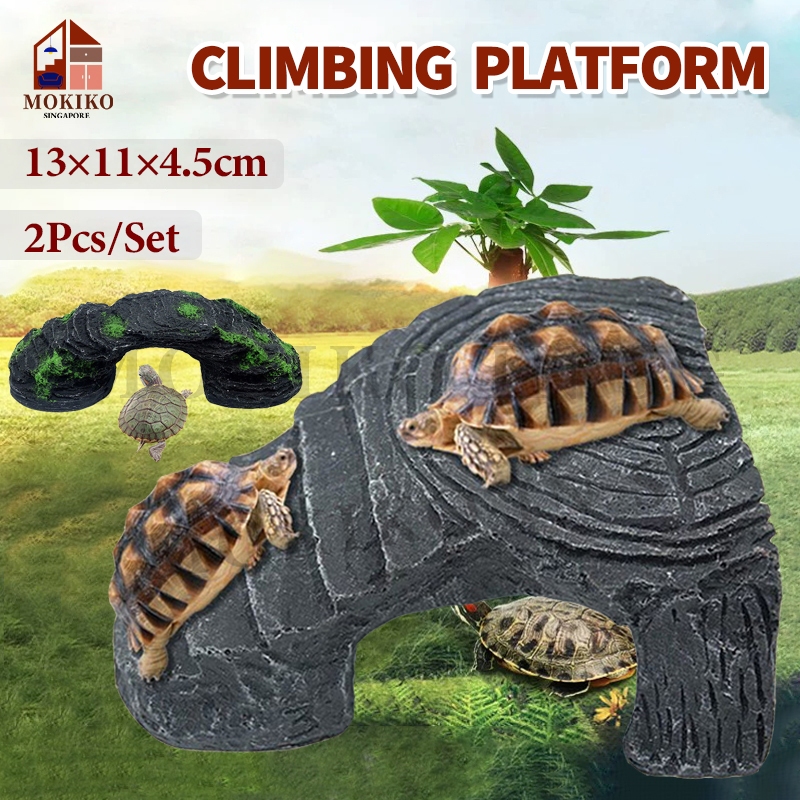 【SG】2Pcs Turtle Climbing Platform Resin Aquarium Reptile Basking ...