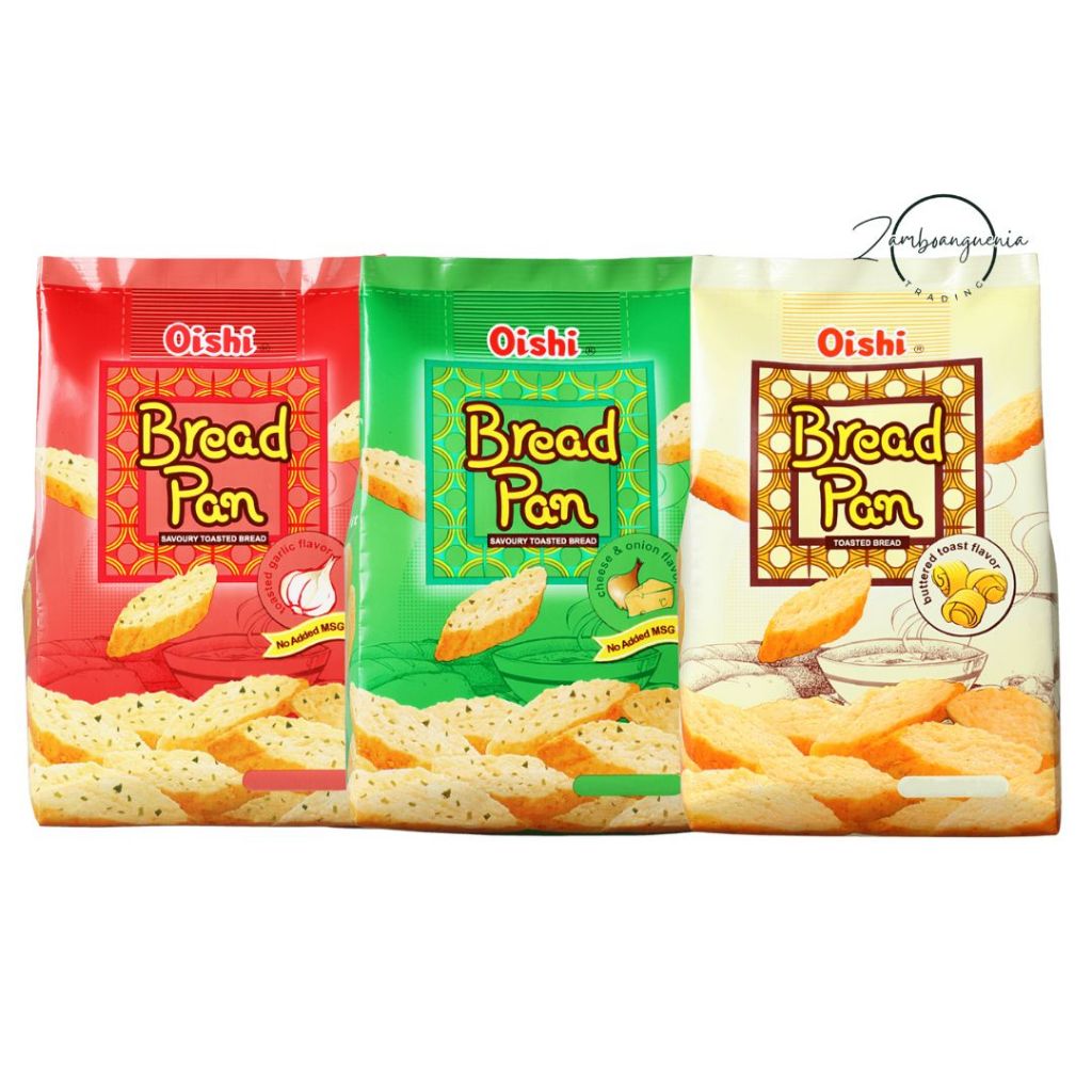 OISHI Bread Pan Savoury Toasted Bread (Toasted Garlic | Cheese & Onion | Buttered Toast) (42g ...