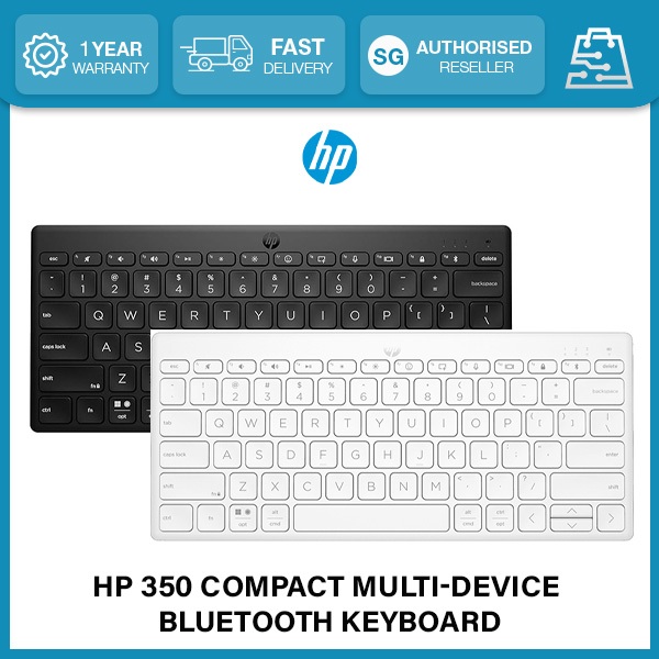 HP 350 Compact Multi-Device Bluetooth Keyboard (Black/ White) | Shopee ...