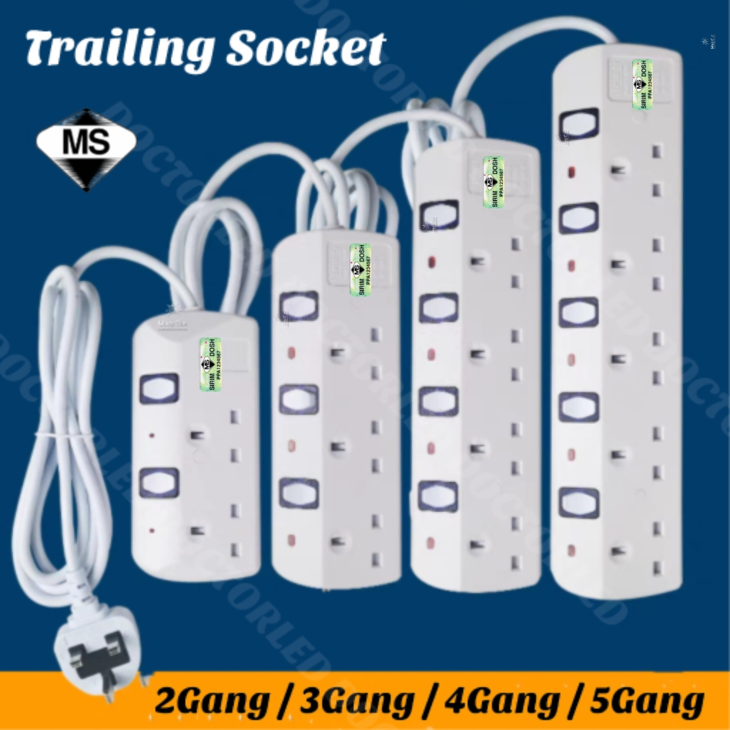 Trailing Socket With Wire And 13A Plug Top Extention Trailing Socket ...