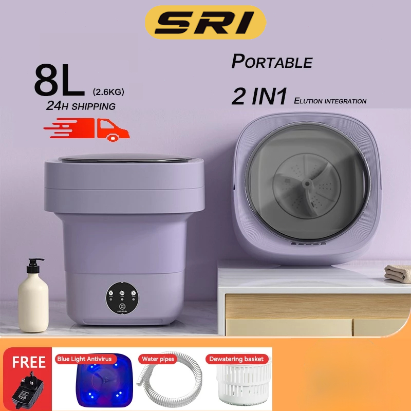 8L Mini Washing Machine With Drain Portable Washing Machine For Socks ...
