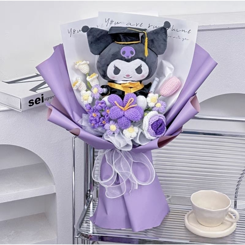 Kuromi Graduation Crochet Flower Bouquet | Shopee Singapore