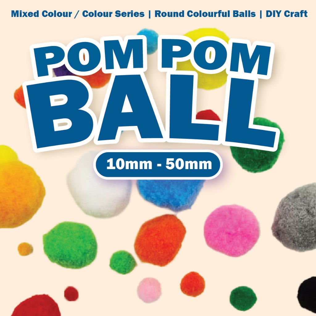 🇸🇬📦🚚 Pom Pom Mixed Colour / Colour Series | Round Colourful Balls | DIY ...