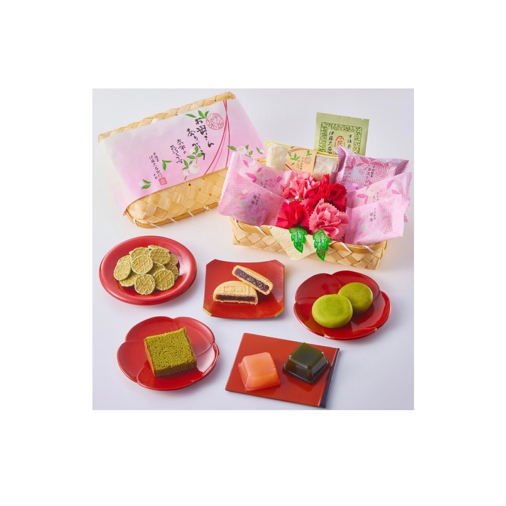 Ito Kyuemon Matcha Sweets Bamboo Basket Assortment Japanese Sweets ...