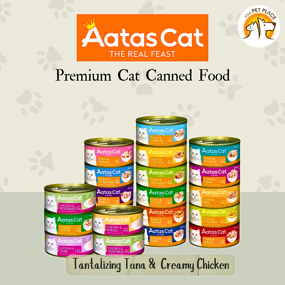 Aatas Cat Canned Food 80g (24 cans) | Shopee Singapore