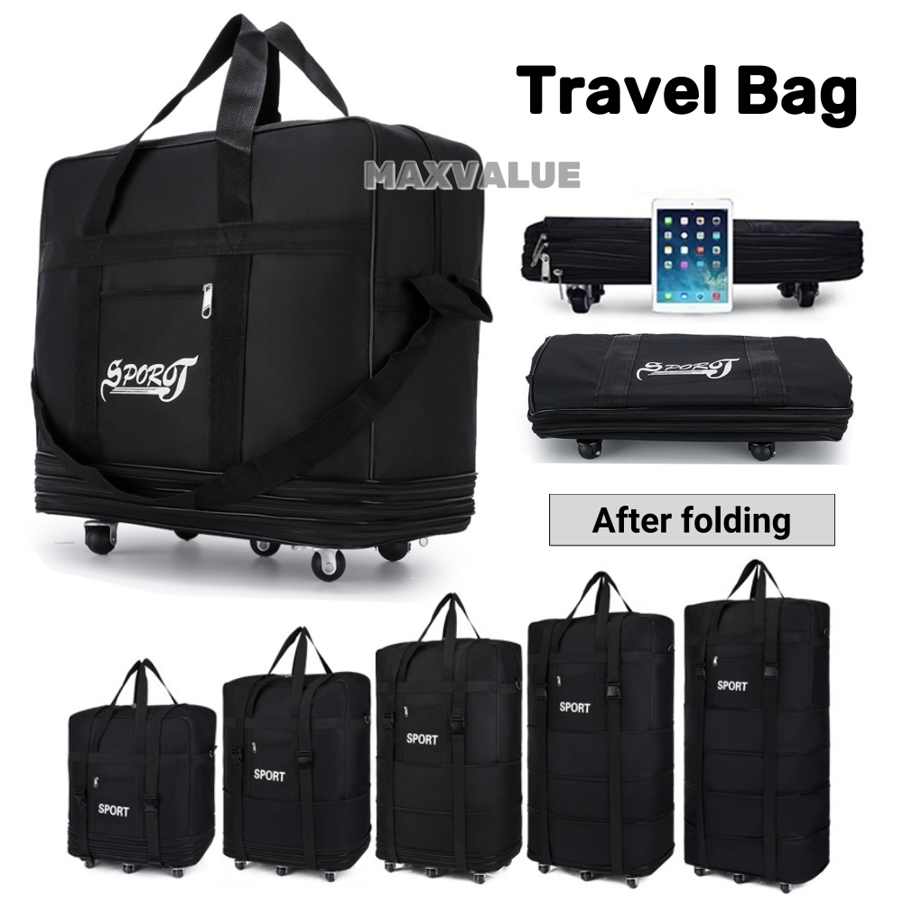 SG Stock Large Capacity Travel Bag Expandable Foldable with Removable ...