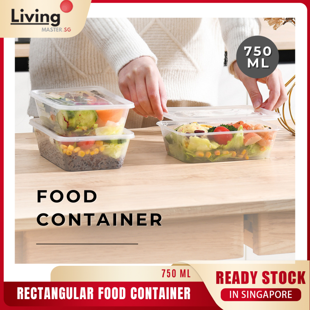 50PCS 750ml Disposable Rectangular Food Container / Fast food container ...