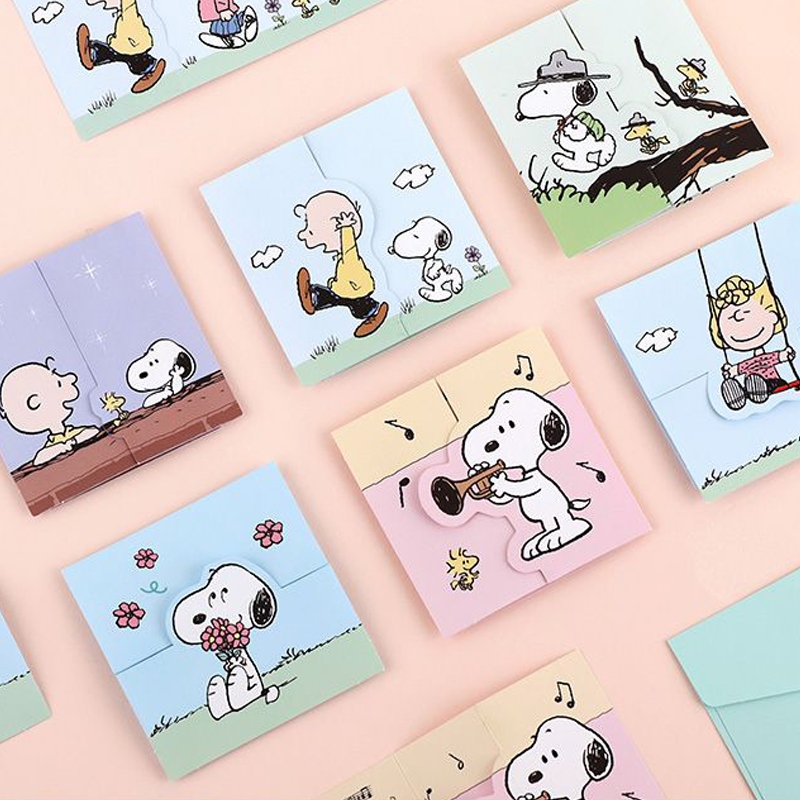 Peanuts Snoopy & Friends Mini Blank Greeting Card Birthday Invitation ...