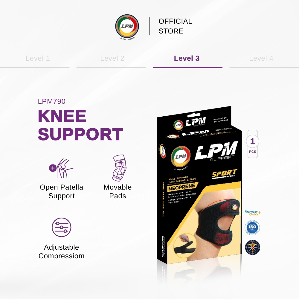 LPM Knee Guard 790 Open Patella Support Adjustable Movable Pads Knee ...