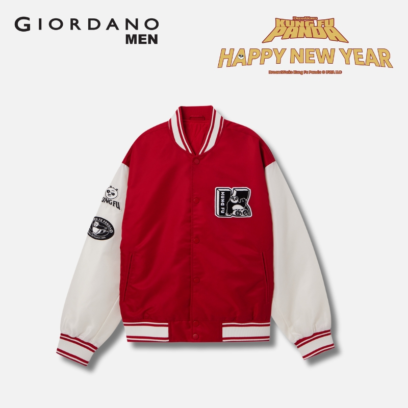 Giordano Men Kung Fu Panda Collection Zip Quilted Jacket | Shopee Singapore