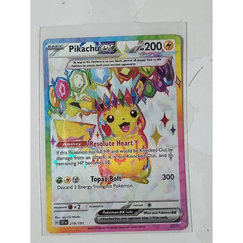 Pokemon pikachu ex full art surging sparks card | Shopee Singapore