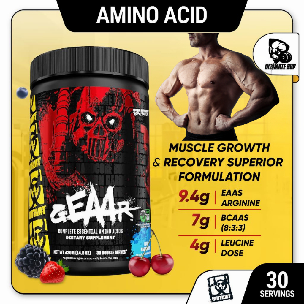 Mutant GEAAR, Electrolytes, BCAA supplement, EAA, Amino Acid, Muscle ...