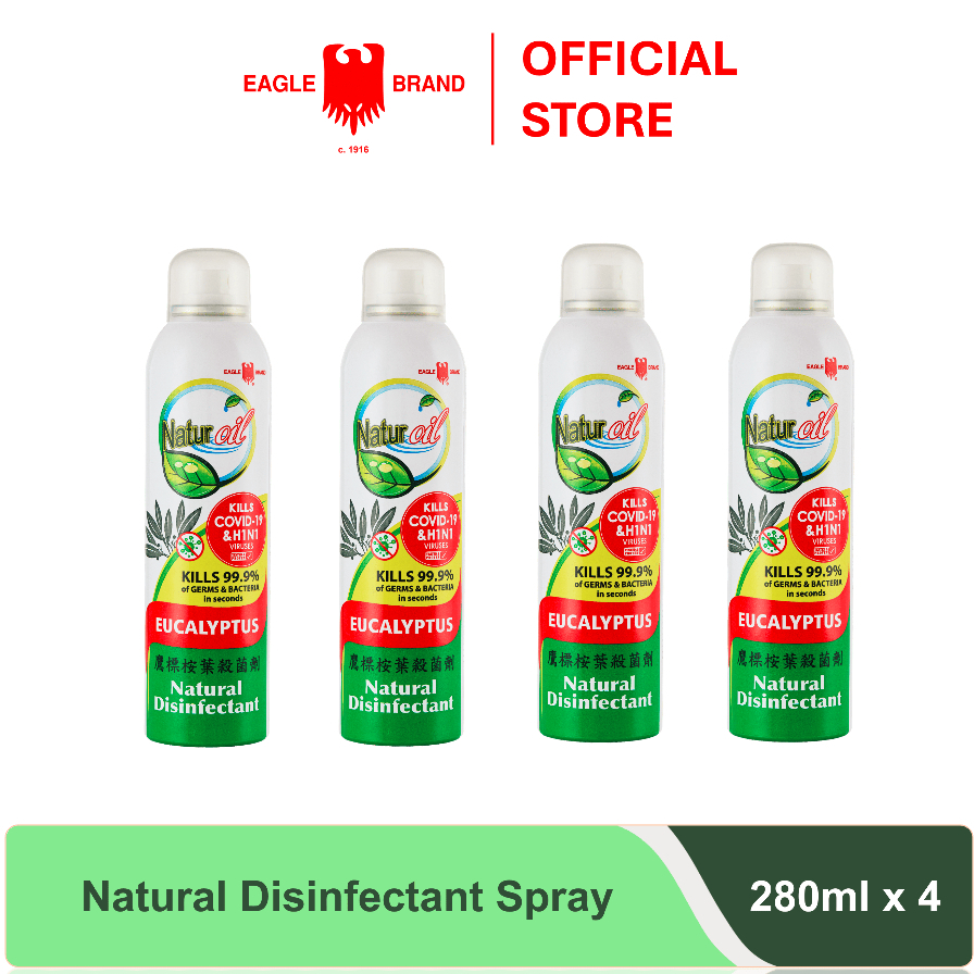 4x - Eagle Brand Naturoil Eucalyptus Disinfectant Spray 280ml | Shopee ...