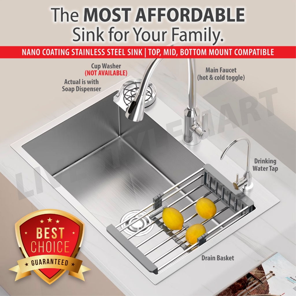 Wholesale affordable stainless steel kitchen sink set | Shopee Singapore