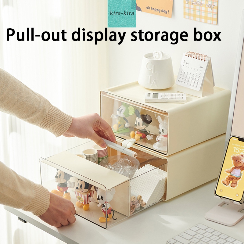 [sg ] Pull-out Popmart display box storage box flash box desktop ...