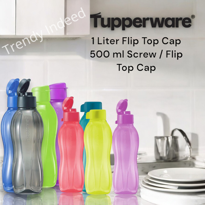 Authentic Tupperware Eco Bottle 1L: Choose Your Cap - Fliptop or Screw ...