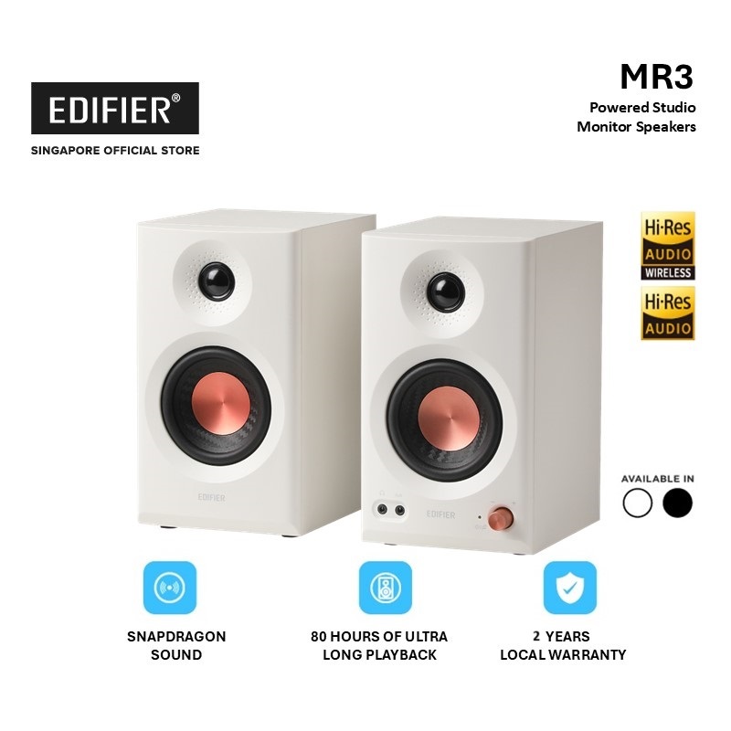 Edifier MR3 Powered Studio Monitor Speakers Hi-Res Audio BT 18w ...