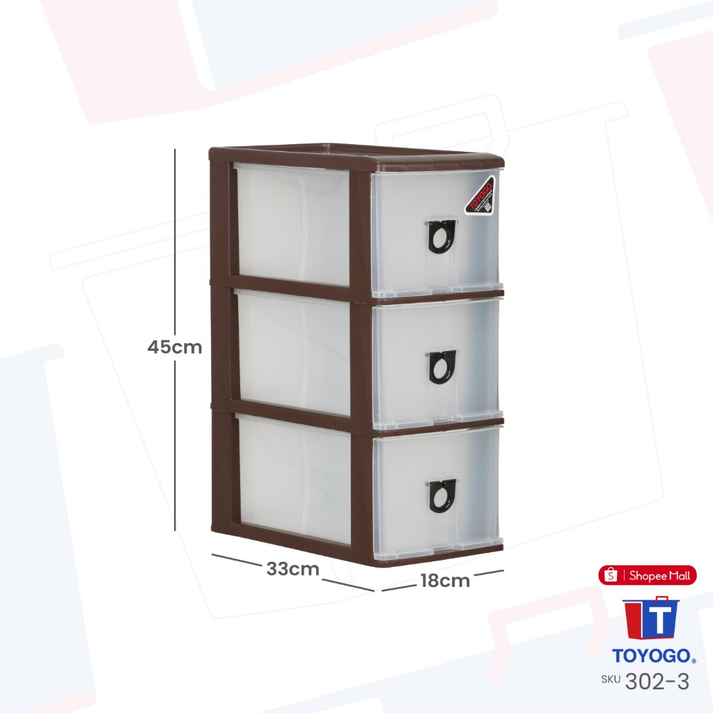 TOYOGO Compact CD Storage Cabinet – 3-Tier Plastic Organizer (302-3 ...