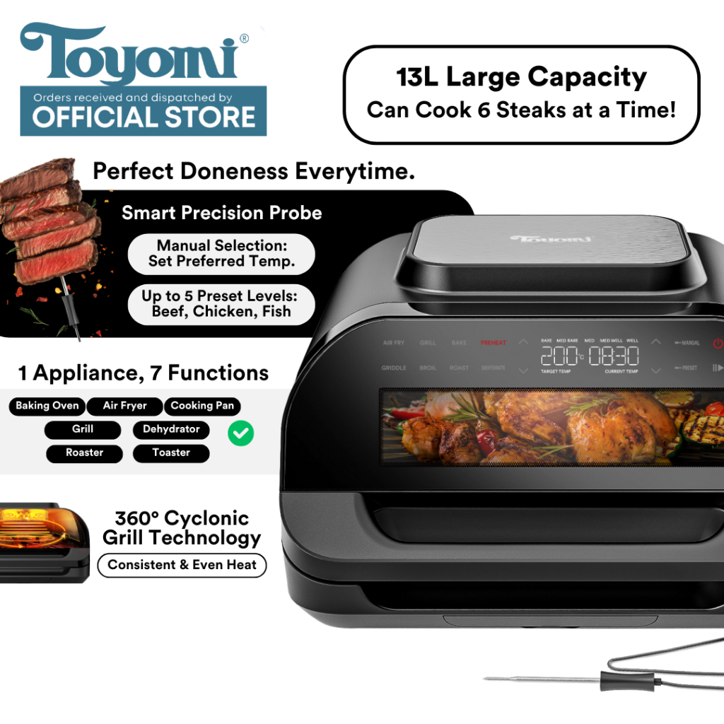 [NEW] TOYOMI Ultichef Smart Grill & Airfryer AFG 7979 | Shopee Singapore
